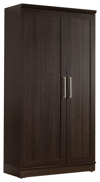 Contemporary Tall Storage Cabinet, Doors With Adjustable Shelves ...