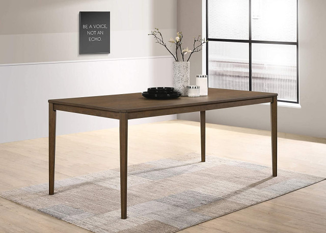 Contemporary Dining Table, Clipped Corner Design With Rectangular Top ...