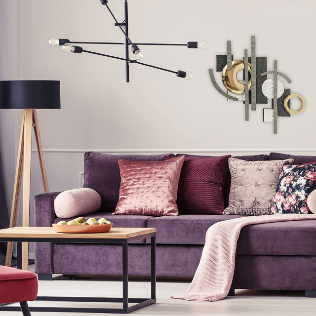 Abstract Geometric Wall Sculpture, 24 Inches - Contemporary - Metal ...