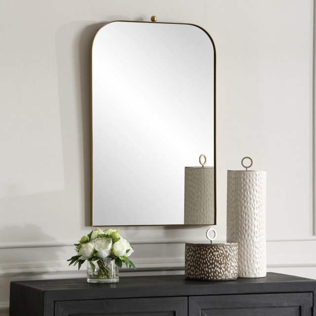 Cassidy Wall Mirror, Plated Brass - Transitional - Wall Mirrors - by ...