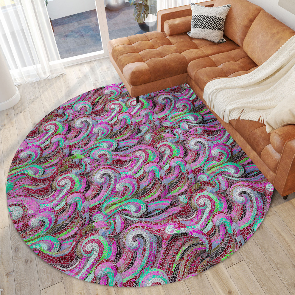 Addison Rugs Surfside ASR44 Raspberry 8'x8' Rug - Contemporary ...