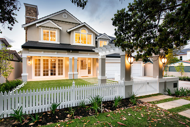 Lovely Hamptons Style Residence with White Timber Windows and Doors ...