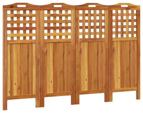 vidaXL 4 Panel Room Divider Privacy Screen Folding 4 Panel Solid Wood ...