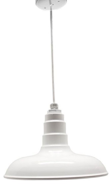 14" Classic Steel Pendant Light Fixture, the Malibu - Industrial ...