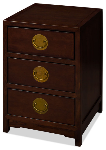 Mahogany Finish Petite Elmwood Chinese Chest of Drawers - Asian ...