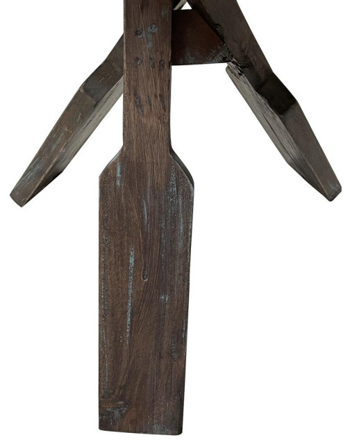 Sunset Trading Cottage Round Boat Oar Accent Table | Distressed Brown ...