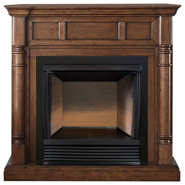 ProCom 32" Ventless Firebox PC32VFC with Mantel, Walnut - Traditional ...