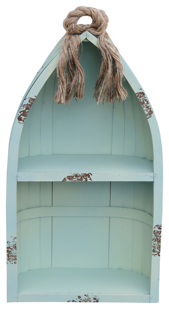Wooden Canoe Shelf, Small - Beach Style - Display And Wall Shelves - by ...