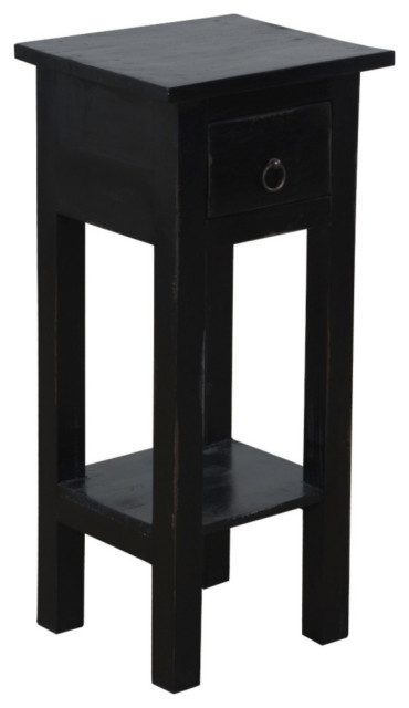Sunset Trading Cottage Narrow Side Table, Distressed, Antique Black ...