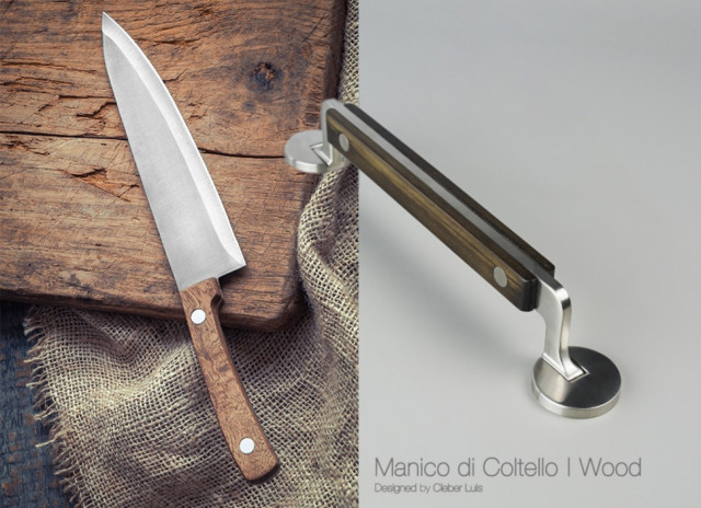 Manico di Coltello Wood Handle Centers 6 1/2" Antique Nickel ...