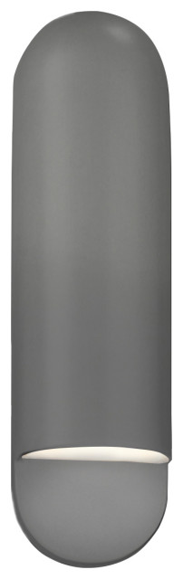 Ambiance Large Capsule Wall Sconce (Outdoor) Gloss Grey, E26 ...