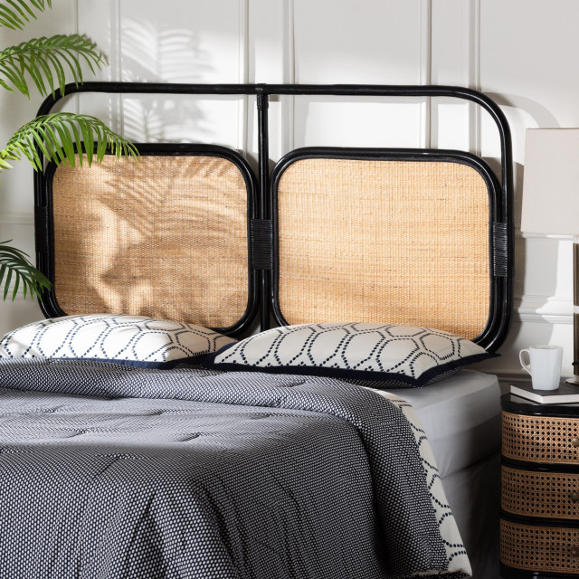 Alwyn Two-Tone Rattan Headboard, Queen - Tropical - Headboards - by ...