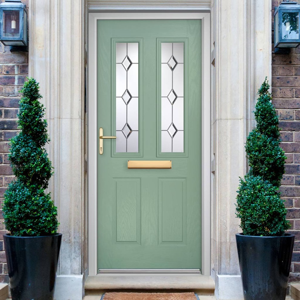Chatsworth Composite External Door - Shown in Chartwell Green - Bevel ...