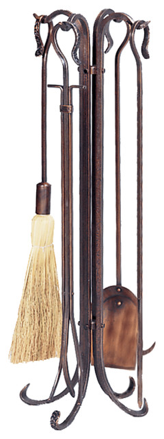 5-Piece Antique Copper Fireset - Traditional - Fireplace Tools - by ...