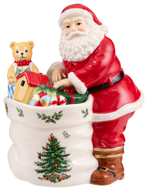 Spode Christmas Tree Collection Santa Candy Jar - Holiday Accents And ...