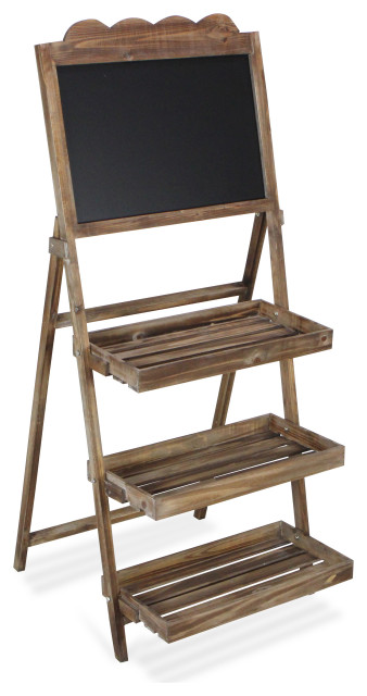 Foldable Wood Shelf with Chalkboard Design - Farmhouse - Bulletin ...