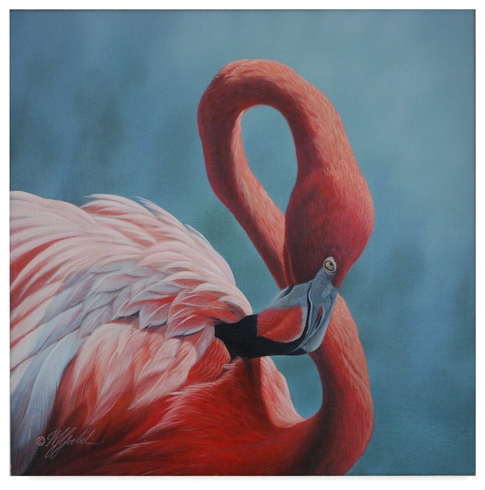 Wilhelm Goebel 'Figure 8 Flamingo' Canvas Art, 14"x14" - Tropical ...