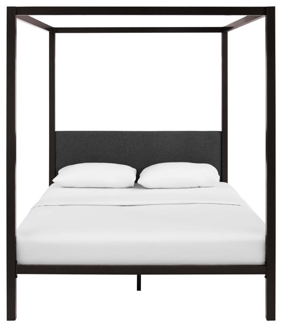 Raina Queen Canopy Steel Bed Frame - Transitional - Canopy Beds - by ...