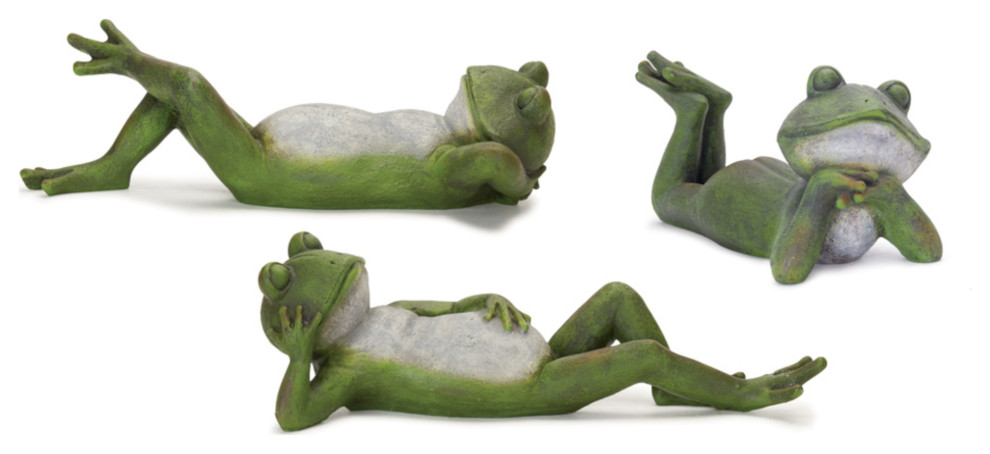 Frog (Set of 3) 14.75"W x 4.25"H Resin - Eclectic - Decorative Objects ...