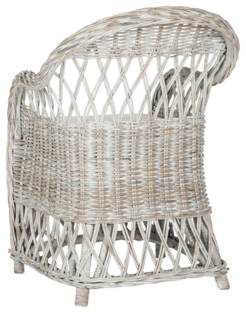 Renee Wicker Club Chair Whitewash - Tropical - Armchairs And Accent ...