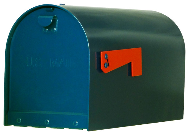 Mid Modern Rigby Curbside Mailbox, Blue - Contemporary - Mailboxes - by ...