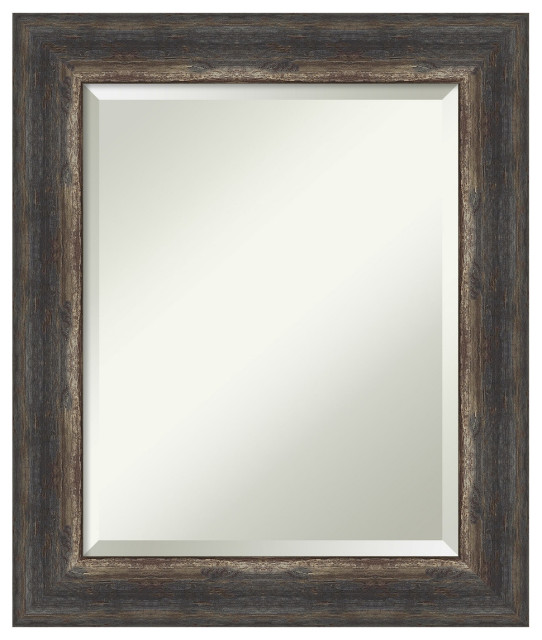 Bark Rustic Framed Wall Mirror, 21 in. x 25 - Rustic - Wall Mirrors ...