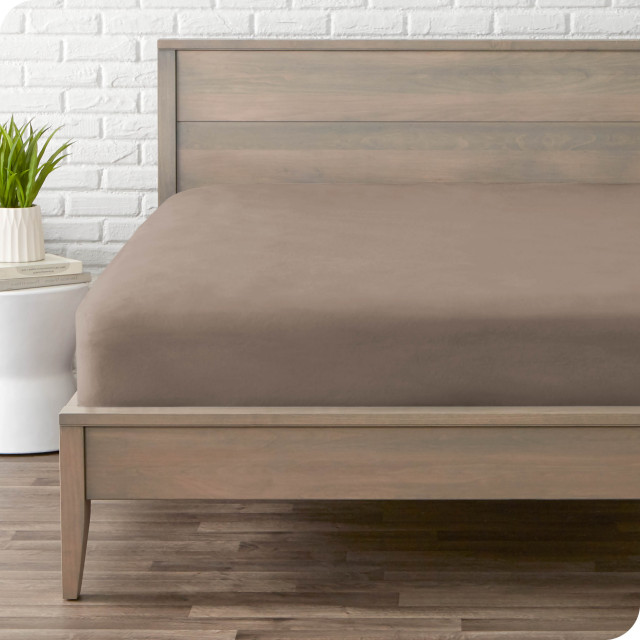 Bare Home Flannel Fitted Bottom Sheet, Split King - Contemporary ...