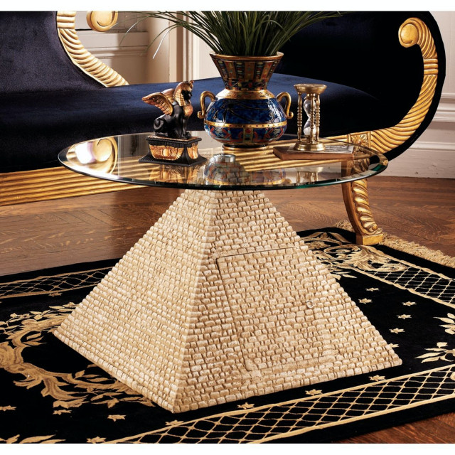 Great Egyptian Pyramid of Giza Sculptural Glass-Topped Table - Eclectic ...