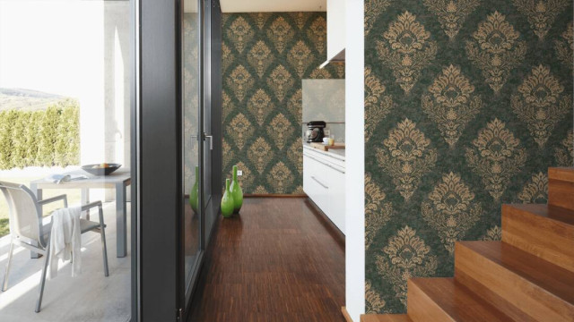 Damask Baroque Classical Textured Wallpaper, Sample - Traditional ...