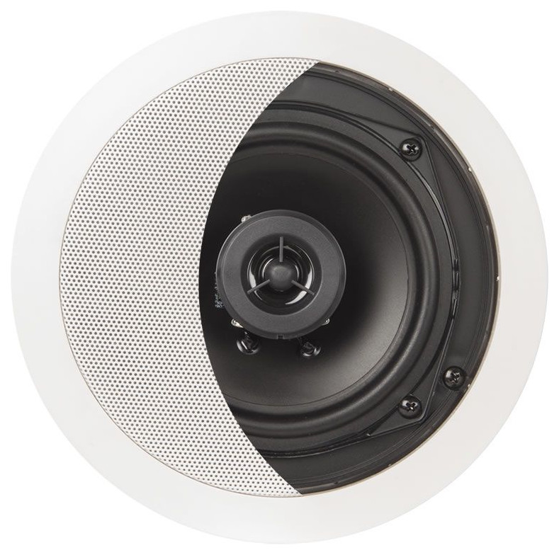 5.25" 100W Flush Mount In-Ceiling Speaker Pair With Pivoting Tweeter ...