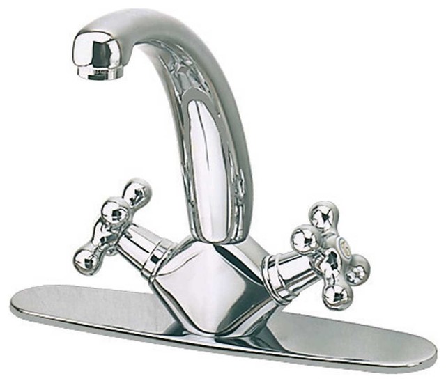 Kitchen Faucet Chrome Cross 2 Handles Single Hole | - Traditional ...