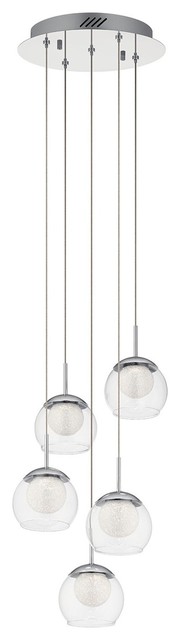 elan Lexi 5-LT LED Cluster Pendant 84008 - Chrome - Contemporary ...