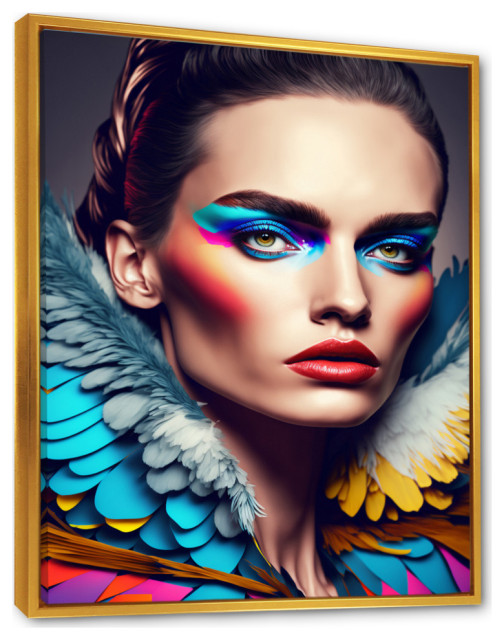 Colorful Sensual Woman In Fur Coat VI Framed Canvas, 12x20 ...