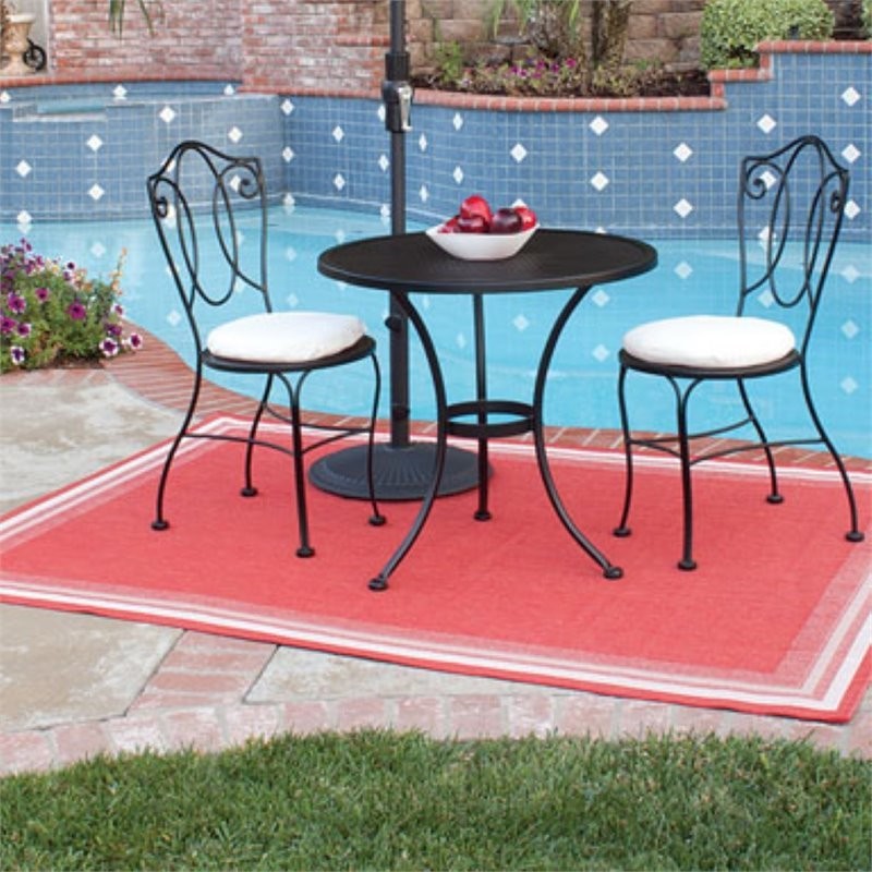 Simply Shade Modern Polypropylene Outdoor Rug in Garden Cottage Cherry ...