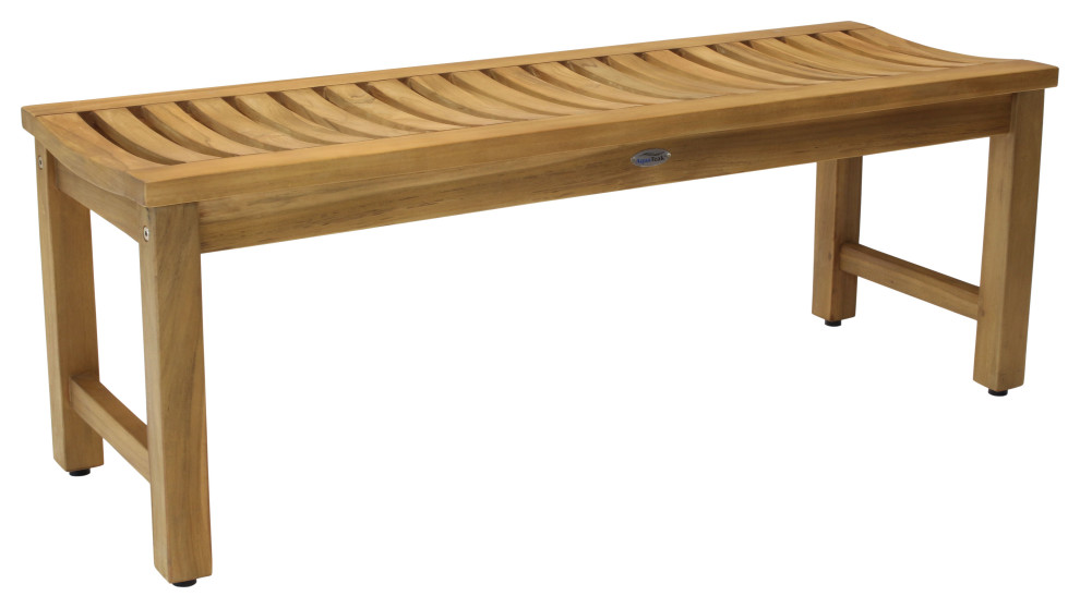 47" Aqua Stratus Teak Indoor & Outdoor Bench - Transitional - Outdoor ...