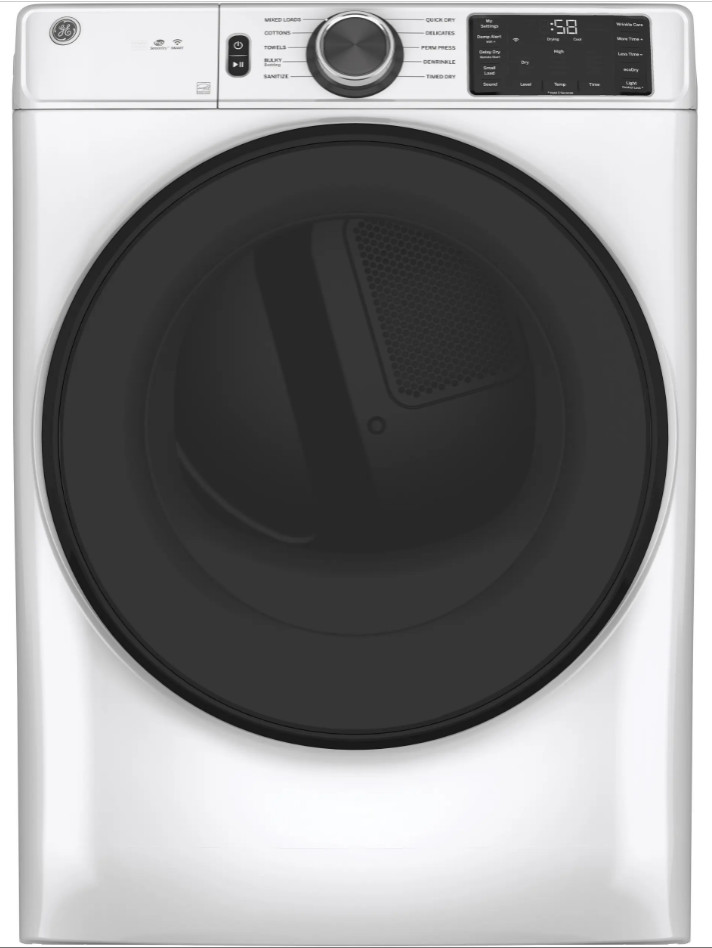 GE® 7.8 cu. ft. Capacity Smart Front Load Gas Dryer with Sanitize Cycle ...