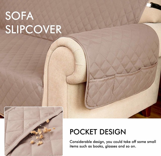 Subrtex Quilted Reversible Sofa Couch Slipcover, Sofa - Contemporary ...