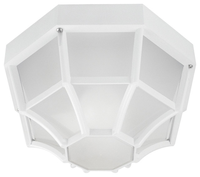 Decorative Outdoor Octagonal Collection Fixture White Frosted Lens ...