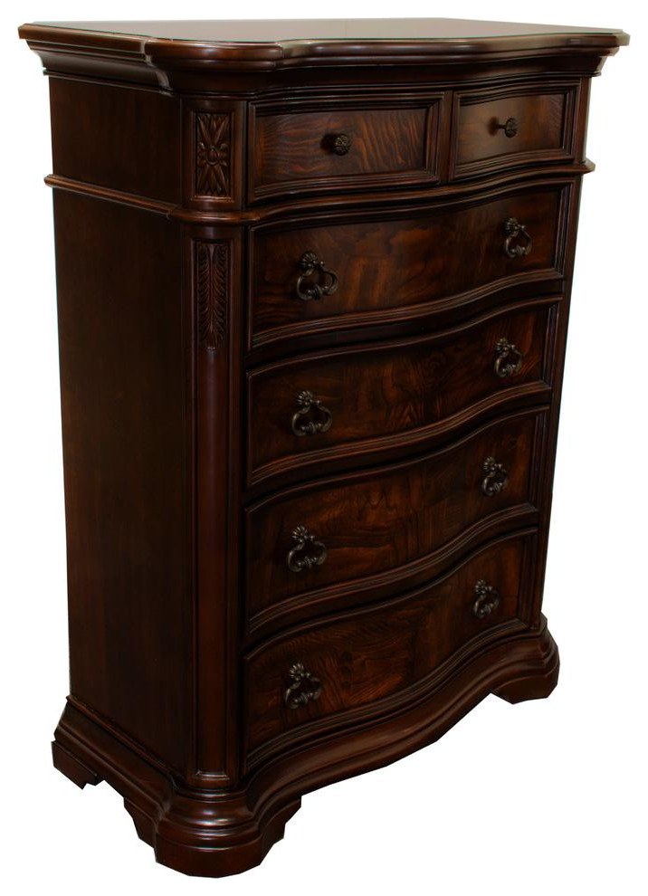 Barney Traditional Walnut Drawer Chest - Traditional - Dressers - by ...