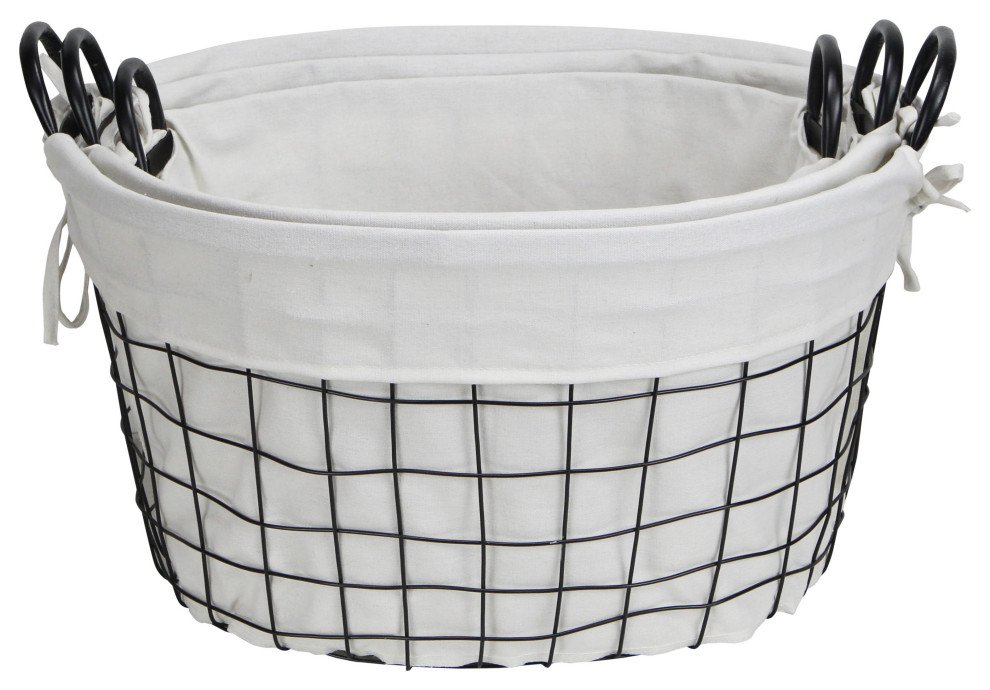 Metal Wire Oval Baskets - Set of 3 - Transitional - Baskets - by ...