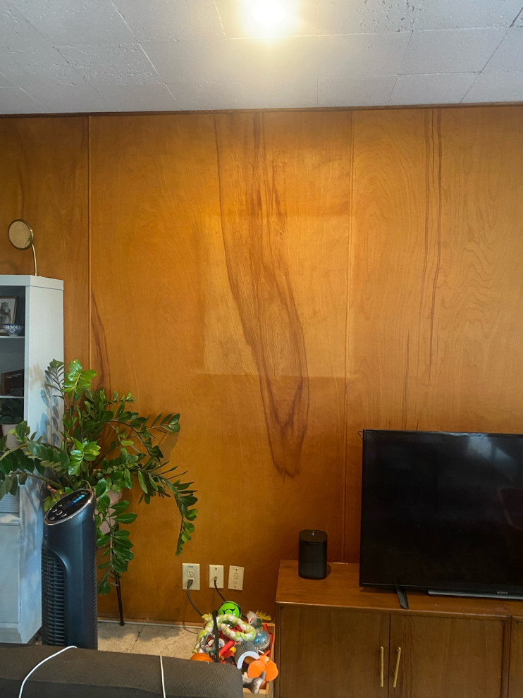 Repairing sun affected Luan paneling in MCM home