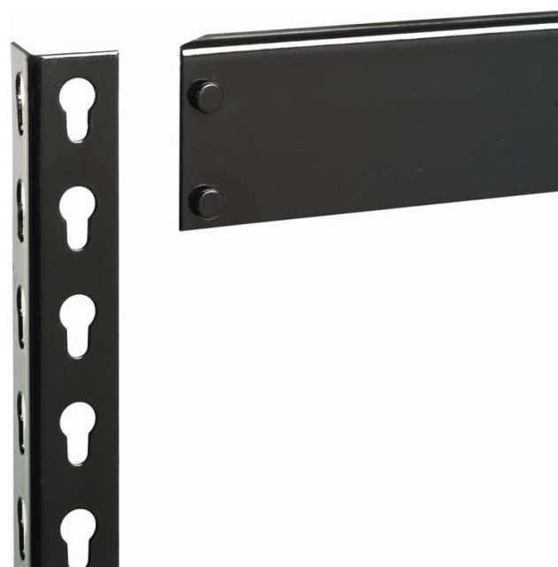 Home Square Steel Shelving 5-Shelf Storage Unit Set in Black (Set of 2 ...