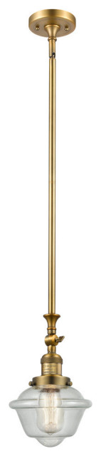 Innovations 1-LT LED Small Oxford 8" Mini Pendant - Brushed Brass ...