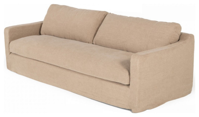 Annibale, Modern Classic Sand Fabric Sofa - Transitional - Sofas - by ...