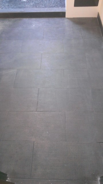 MASTER BATHROOM - Large Wave Tile Shower / Penny Tile Wainscot / Ikea ...