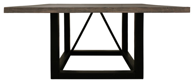 Redondo Felix 72" Square Dining Table, Solid Wood Top & Iron Legs ...