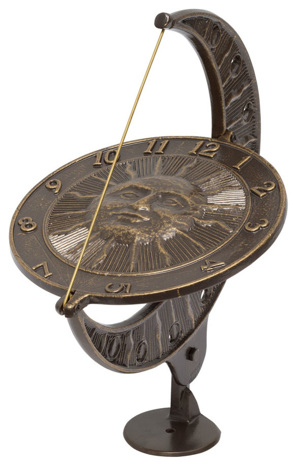 12"x8.75"x15.5" Sun and Moon Large Sundial - Contemporary - Sundials ...