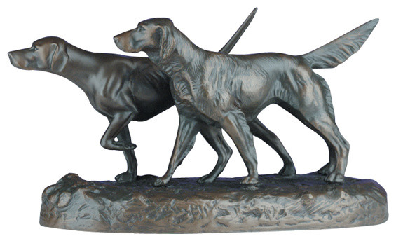Bird Dogs on Point Sculpture - Traditional - Decorative Objects And ...