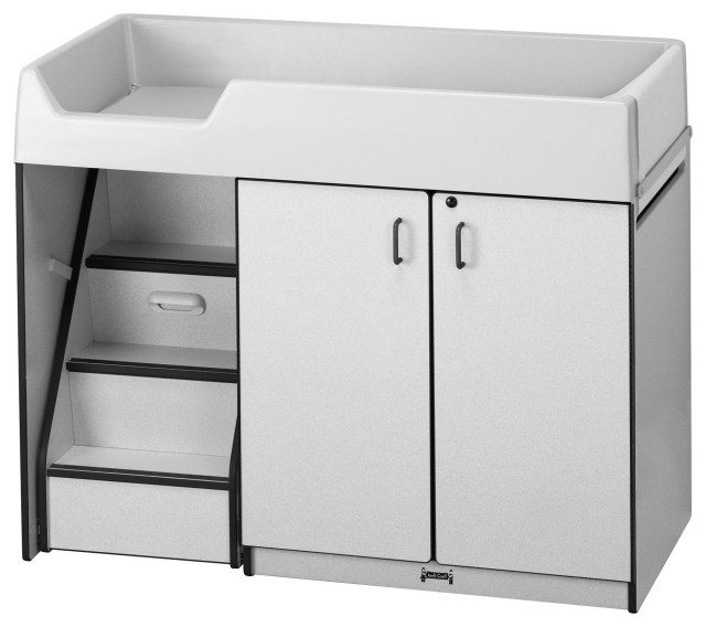 Rainbow Accents Diaper Changer with Stairs - Left - Black ...