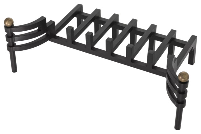 Black Metal Andiron | Eichholtz Artesia - Contemporary - Fireplace ...